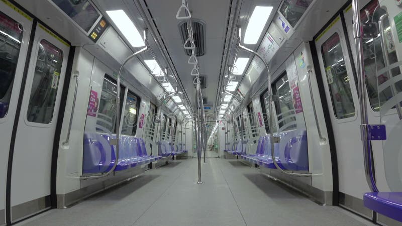 Empty Carriage of the Subway SMRT in Singapore Stock Footage - Video of ...
