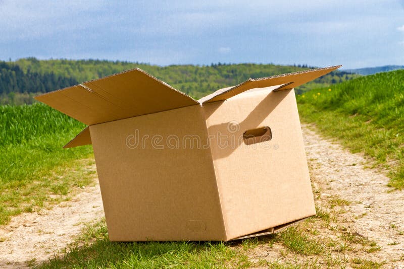 Empty carton in nature stock image. Image of garbage - 24604965