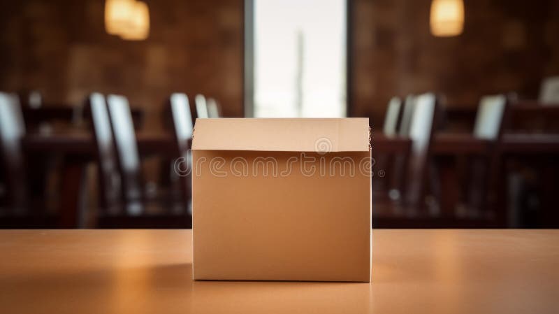 Empty Carton on Table: Tilt Shift Photography with Bold Line and ...