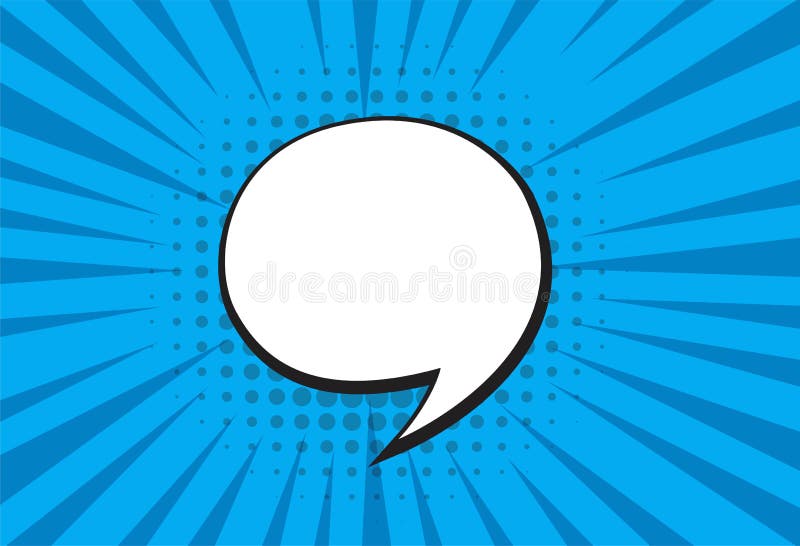 Empty Cartoon Black and White Cloud, Blue Speech Bubble. Stock ...