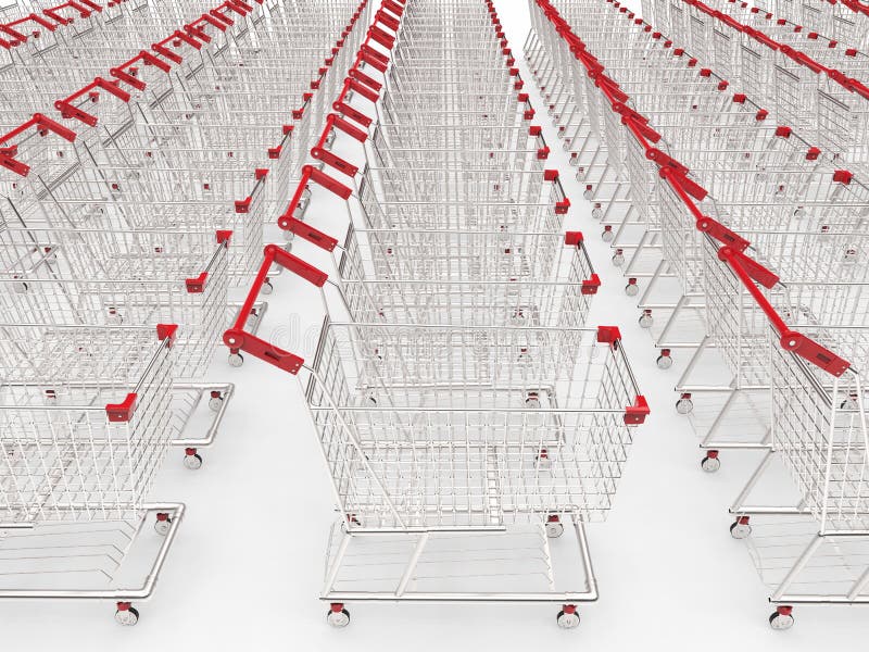 Empty carts in a row stock image. Image of trolley, carriage - 73887413