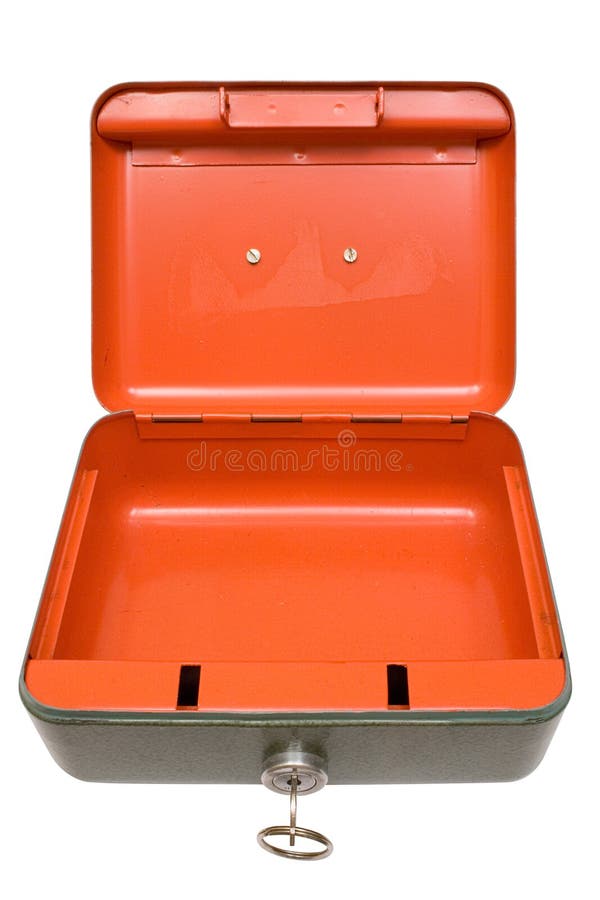 Empty Cash Box W/ Path (Top Front View) Stock Photo - Image of chest ...
