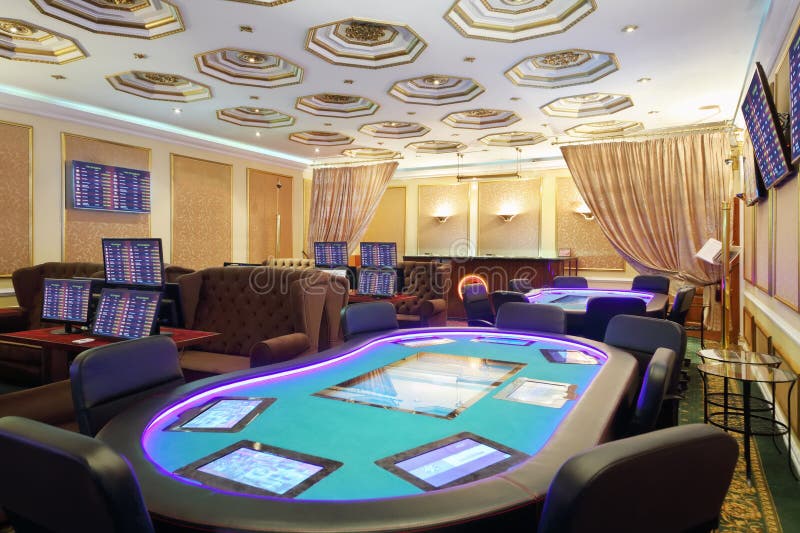 Room in Casino with Table for Roulette Game Stock Photo - Image of ...