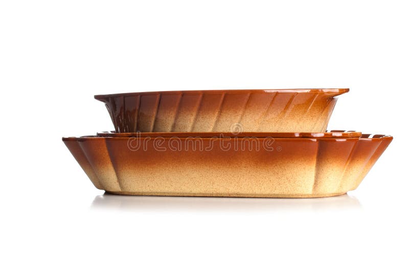 Empty Cast Iron Baking Casserole Dish Isolated on White Background ...
