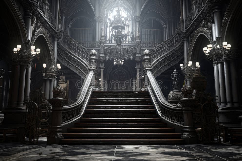 Empty Castle Hall Background with Copy Space. Generative AI Stock ...