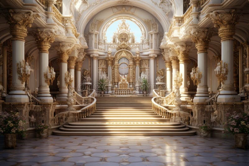 Empty Castle Hall Background with Copy Space. Generative AI Stock ...