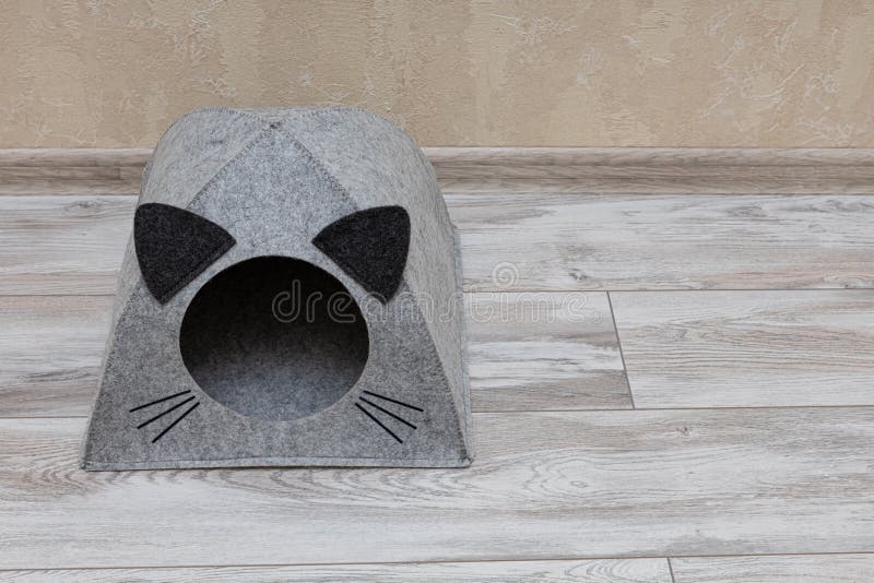 An Empty Cat House Stands on the Floor. Stock Photo - Image of design ...