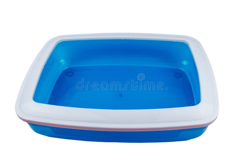 Empty Cat`s Litter Box Isolated on White Background Stock Photo - Image ...