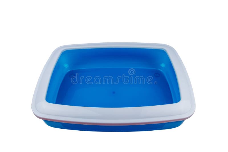 Empty Cat`s Litter Box Isolated on White Background Stock Image - Image ...