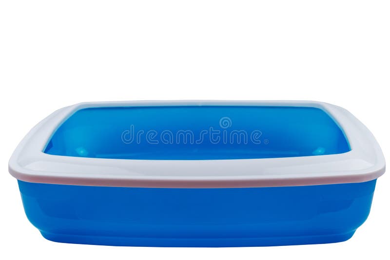Empty Cat`s Litter Box Isolated on White Background Stock Photo - Image ...