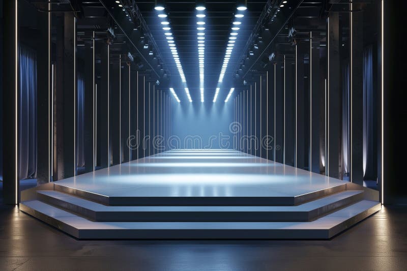 An Empty Catwalk Stage Set Ai Photo Stock Illustration - Illustration ...