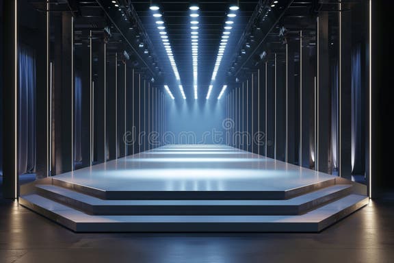An Empty Catwalk Stage Set Ai Photo Stock Illustration - Illustration ...