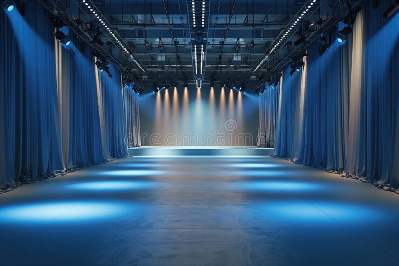 An Empty Catwalk Stage Set Ai Photo Stock Illustration - Illustration ...