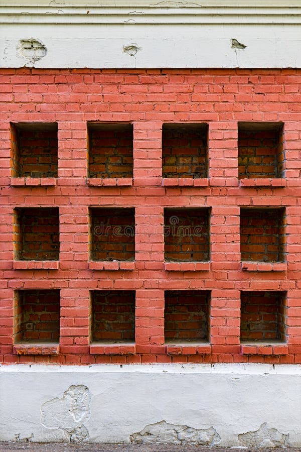 An Empty Cell in a Red Brick Columbarium Stock Image - Image of ashes ...