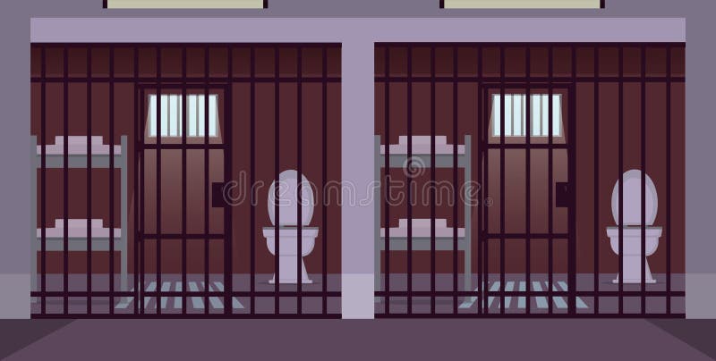 Empty Cells Scene. Detention Center for Prisoner. Prison Concept Stock ...