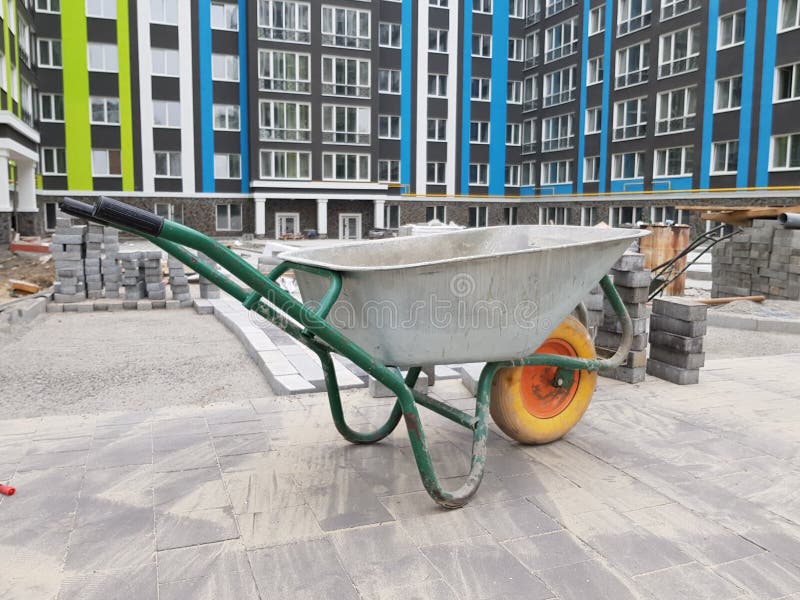 Cement Cart in the Construction Yard Stock Photo - Image of farm, load ...