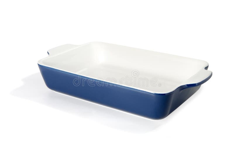 Empty Ceramic Blue Baking Casserole Dish Stock Image - Image of bake ...