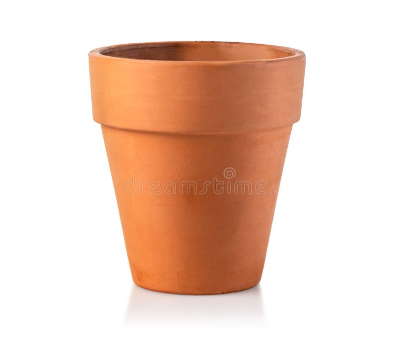 Empty Ceramic Brown Flower Pot Stock Photo - Image of garden, flowerpot ...