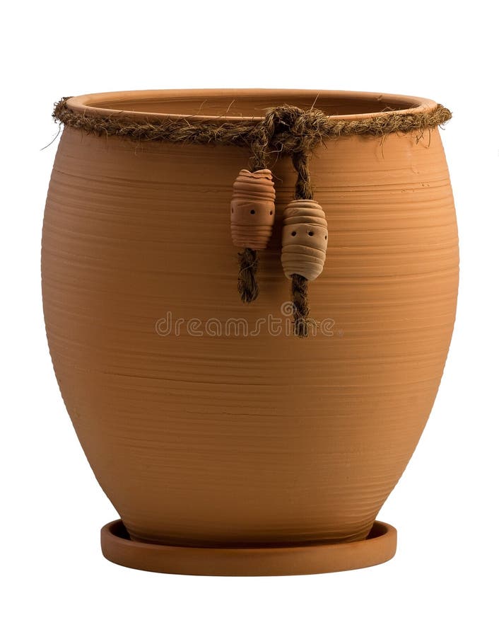 Empty ceramic flower pot stock photo. Image of front, terracotta - 8759892