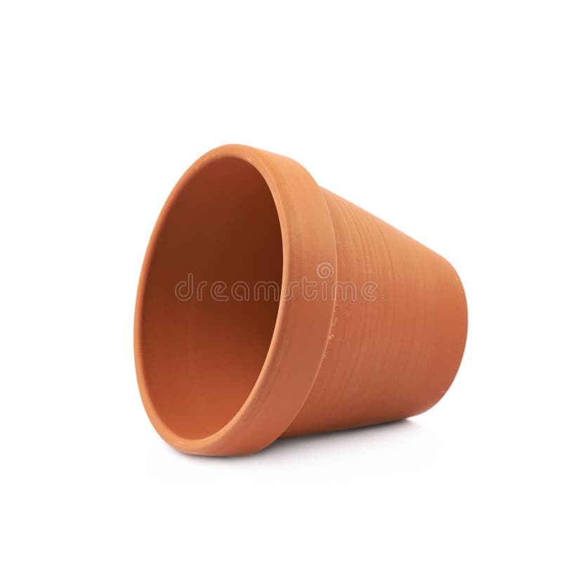 Empty Ceramic Flower Pot Isolated Stock Photo - Image of background ...