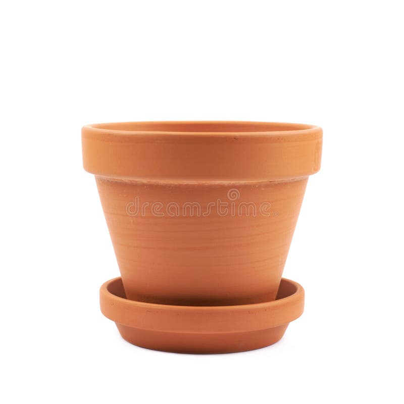 Empty Ceramic Flower Pot Isolated Stock Photo - Image of background ...