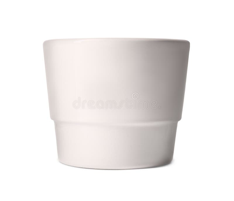 One Empty Ceramic Pot Isolated on White Stock Photo - Image of isolated ...