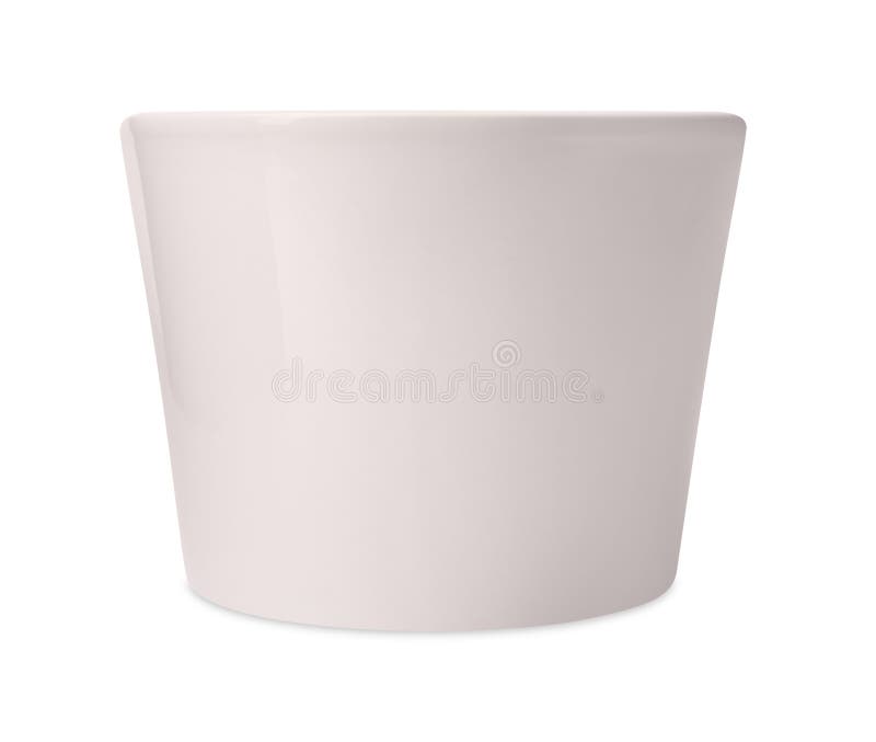 Empty Ceramic Flower Pot Isolated on White Stock Photo - Image of ...