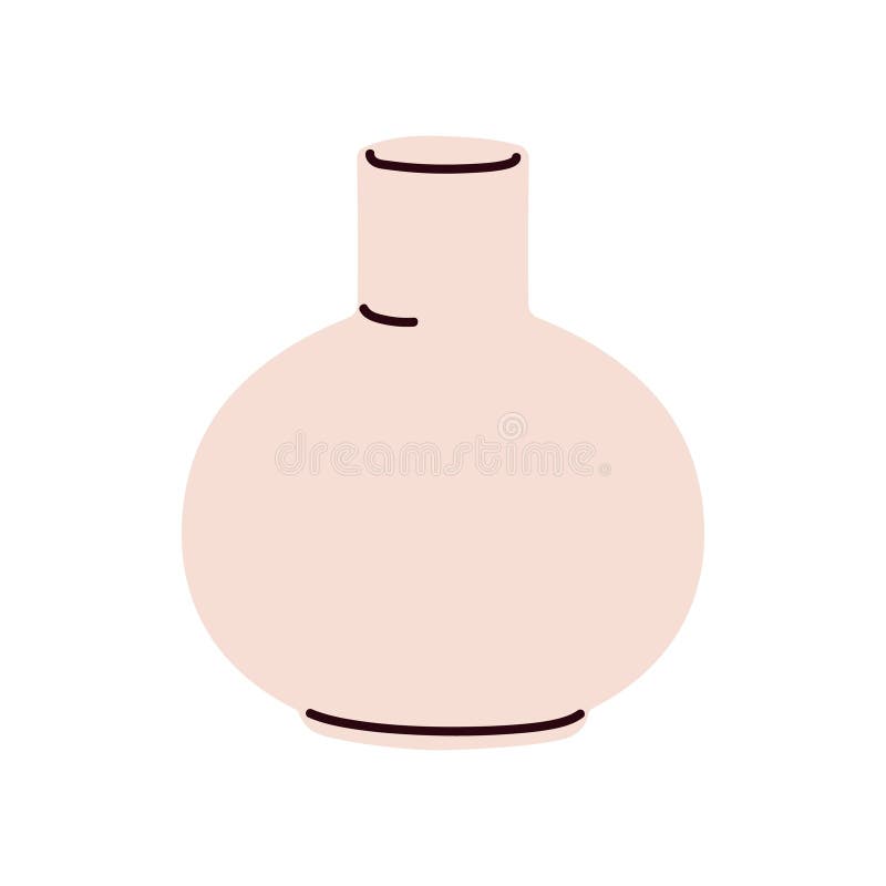 Empty Ceramic Flower Vase, Rounded Design. Modern Decorative Pottery in ...