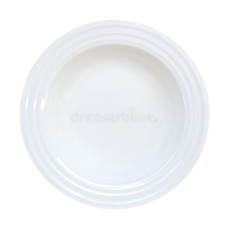 Empty Ceramic Plate Top View Isolated on White Background, Clipping ...