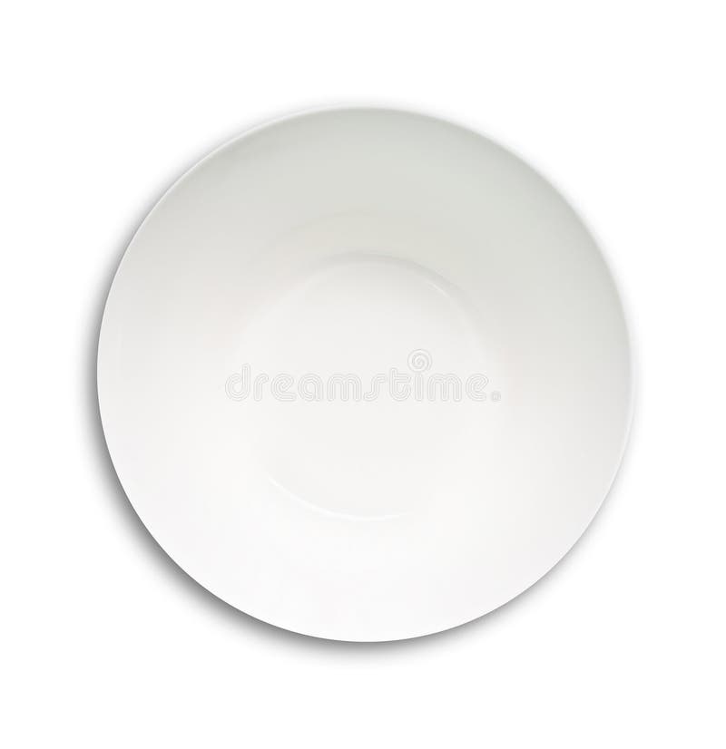 Empty Plate Isolated on White Background Stock Photo - Image of ...