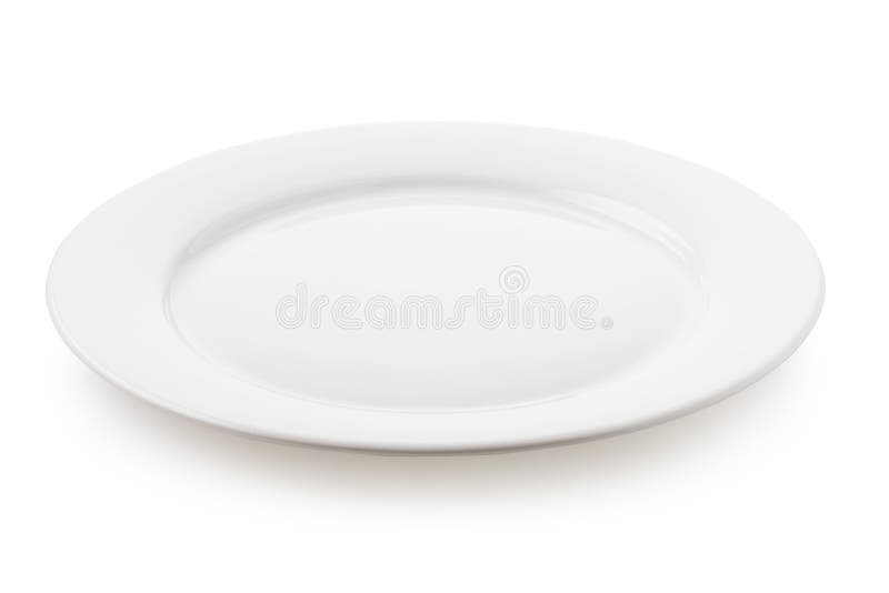 Empty Ceramic Plate White Color, a Side View of the Isolated Stock ...