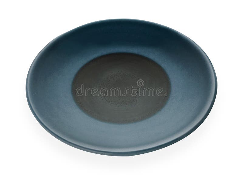 Empty Ceramic Plates, Classic Dark Blue Plate Isolated on White ...