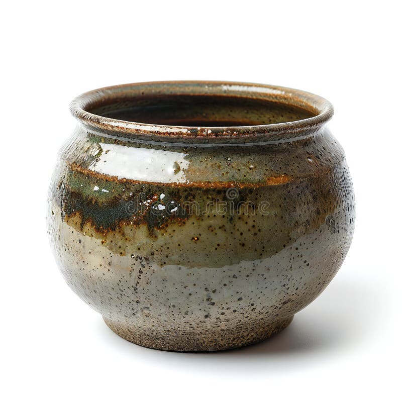 Empty Ceramic Pot Isolated on White Background Stock Illustration ...