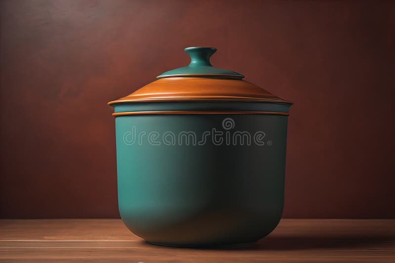 Empty Ceramic Pot on Solid Color Background. Minimalistic Design Stock ...