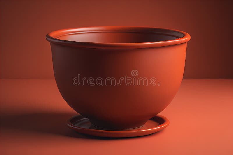 Empty Ceramic Pot on Solid Color Background. Minimalistic Design Stock ...