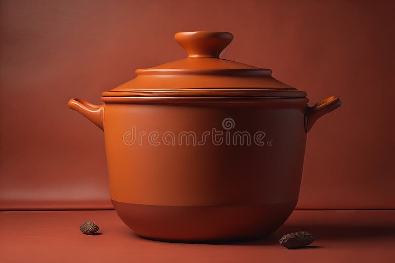 Empty Ceramic Pot on Solid Color Background. Minimalistic Design Stock ...