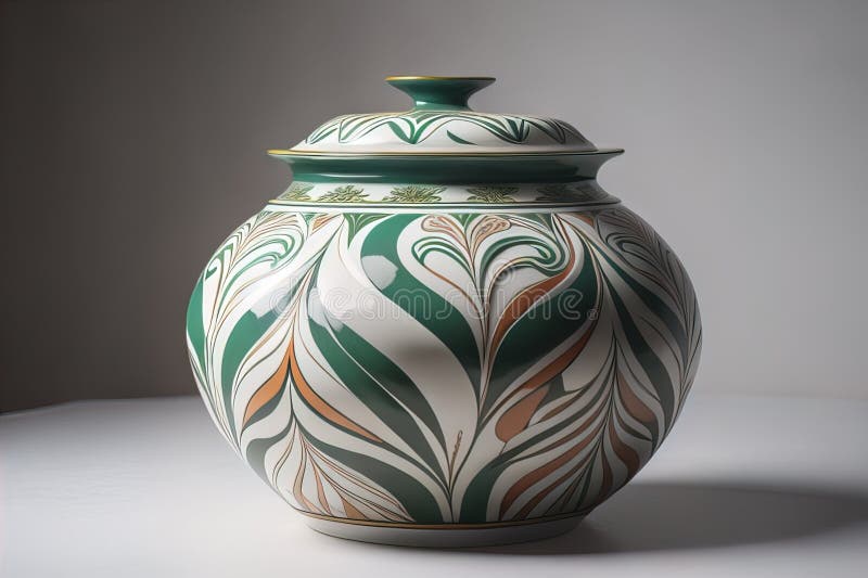 Empty Ceramic Pot on Solid Color Background. Minimalistic Design Stock ...