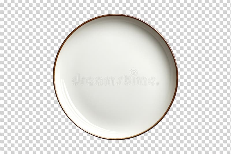 Empty Ceramic Round Plate Isolated on Transparent Background PNG Stock ...