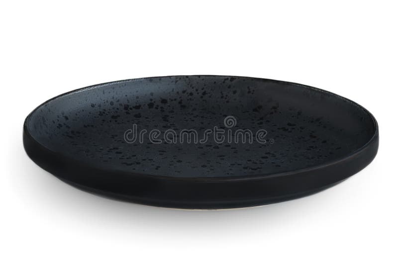 Empty Ceramic Round Plate Isolated on a White Background. Side View ...