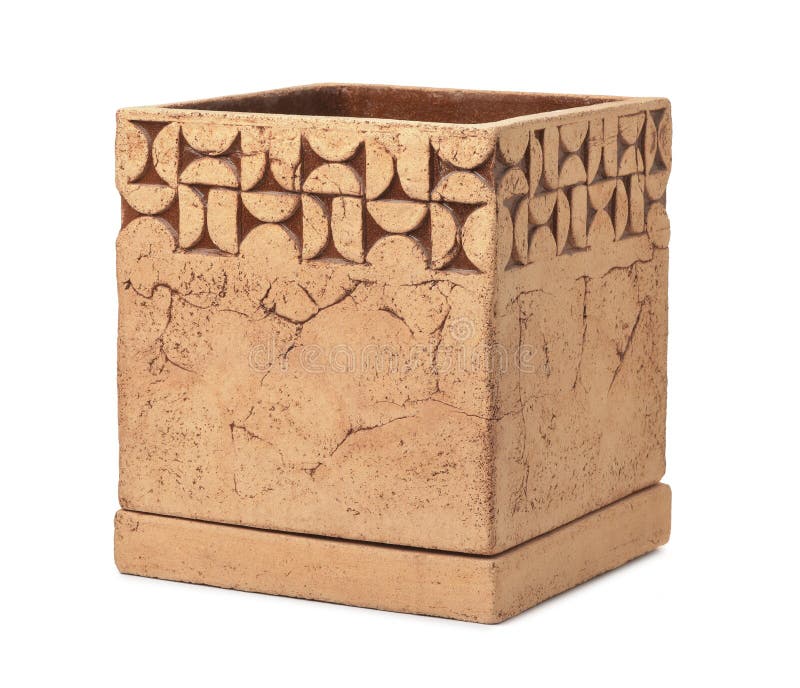 Empty Ceramic Square Garden Flower Pot Stock Image - Image of bowl ...