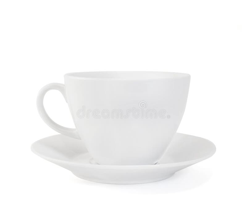 Empty Ceramic Tea Cup Over White Plate Royalty Free Stock Images ...