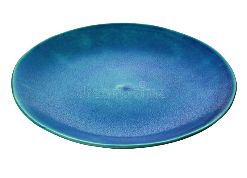 Empty Ceramics Plates, Classic Blue Plate Isolated on White Background ...