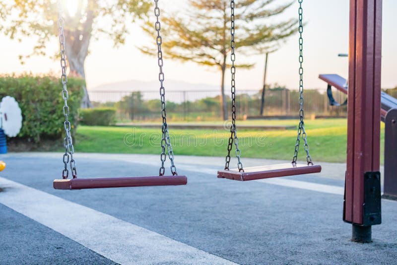 Chain Swing in the Playground Stock Image - Image of abstract, people ...