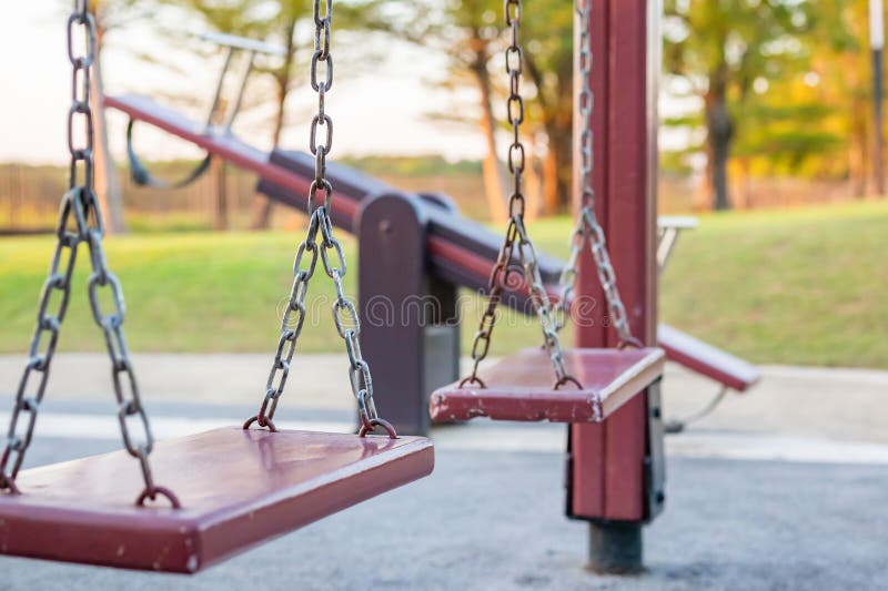 Chain Swing in the Playground Stock Image - Image of child, swinging ...