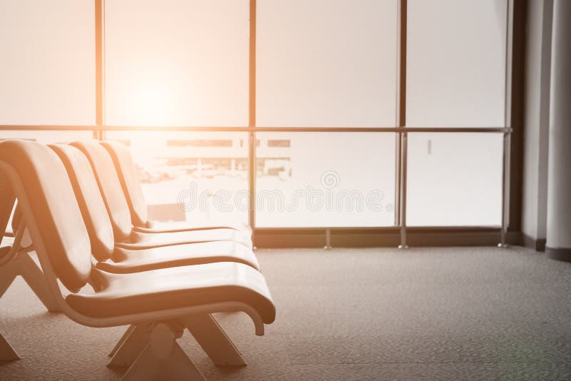 Chair at Airport Terminal. Seat at Waiting Area Stock Photo - Image of ...