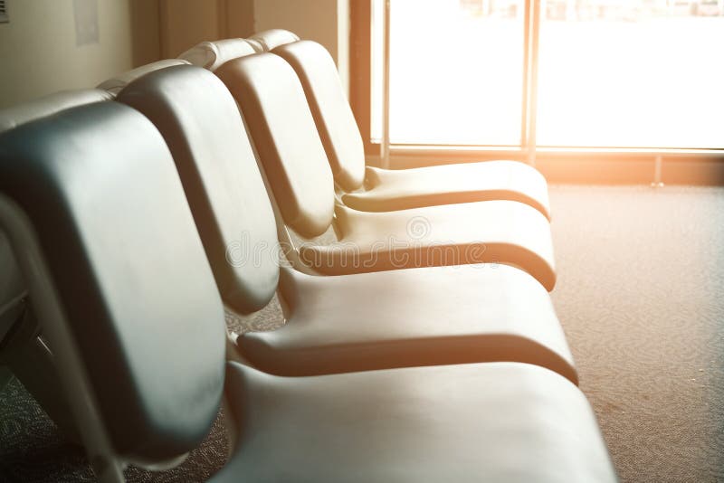 Chair at Airport Terminal. Seat at Waiting Area Stock Image - Image of ...