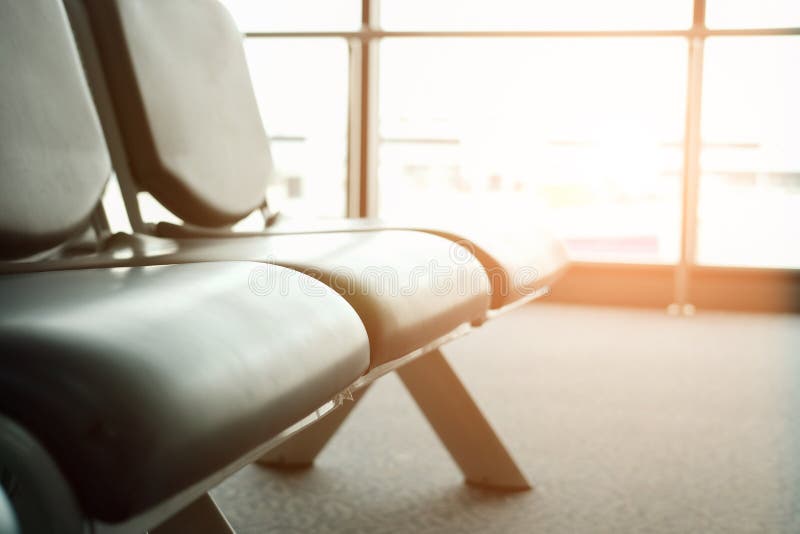 Chair at Airport Terminal. Seat at Waiting Area Stock Image - Image of ...