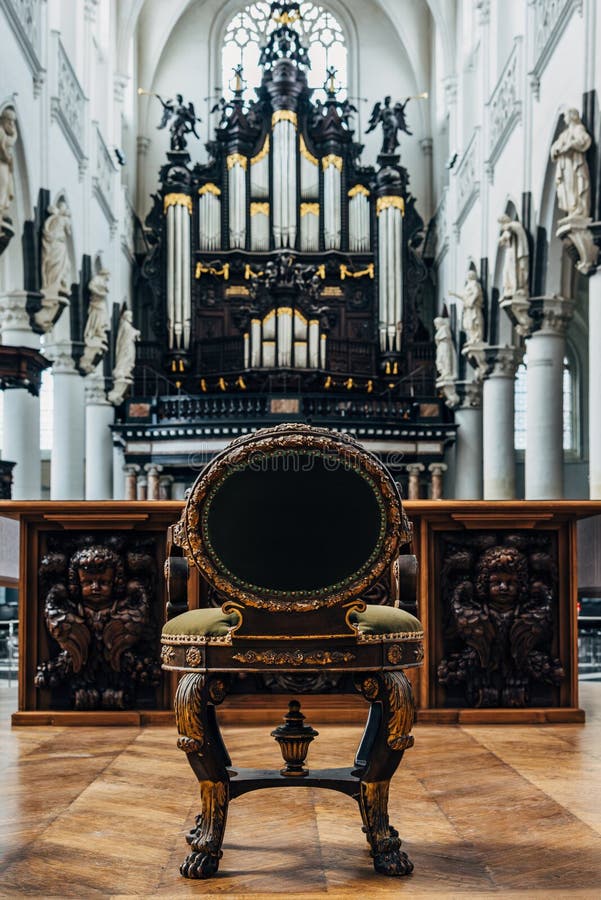 Empty Chair Behind the Altar in the Cathedral Stock Photo - Image of ...