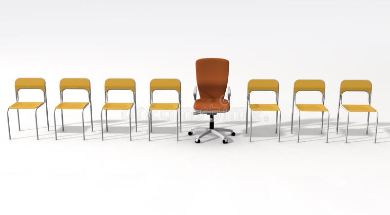 Empty chair for leader stock illustration. Illustration of boss - 9417706