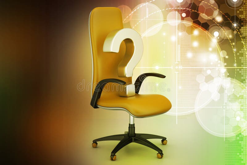 An Empty Chair with Question Mark Stock Illustration - Illustration of ...